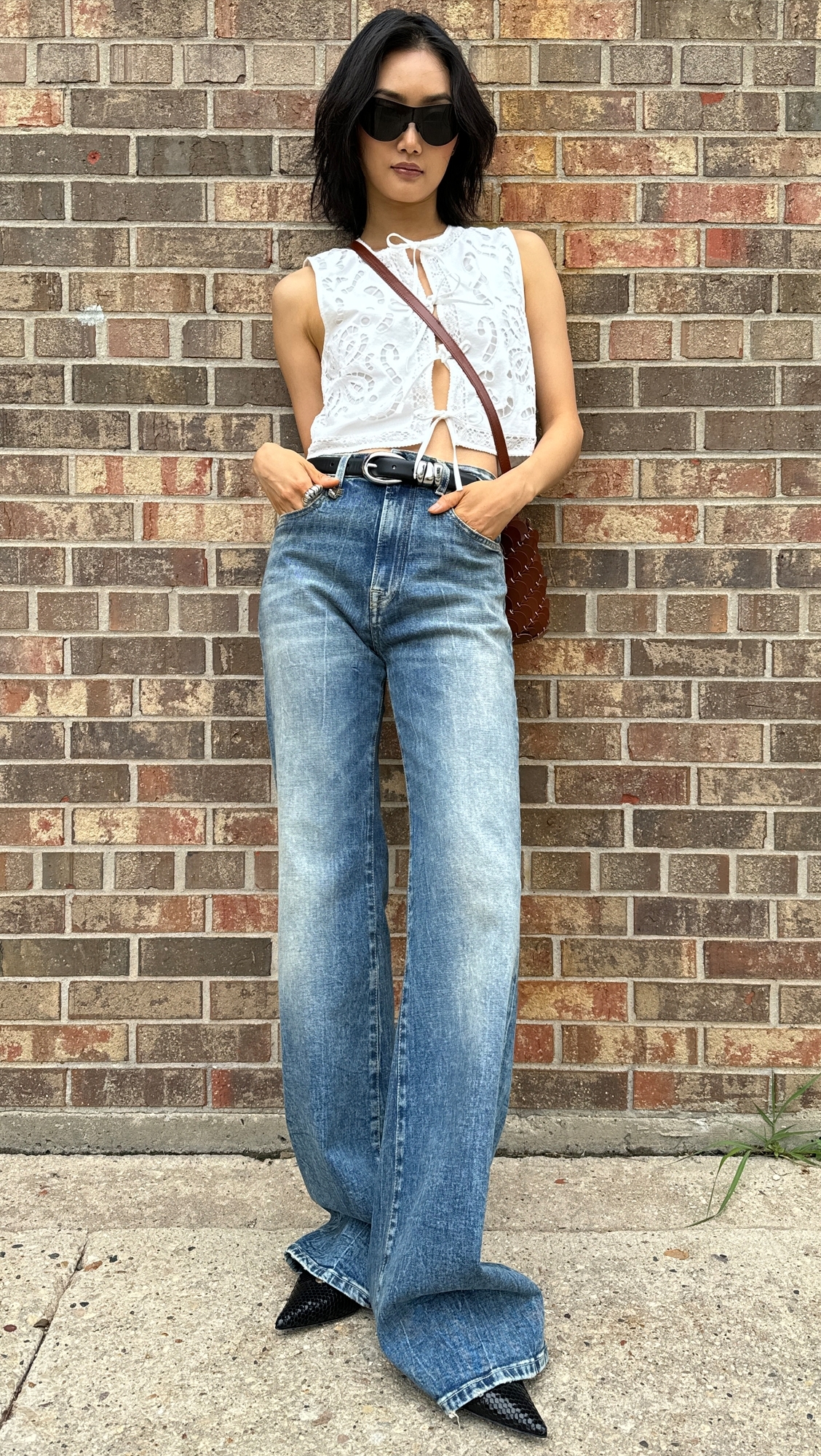 R13 R13 Jane Jeans - High Rise Wide Leg Denim